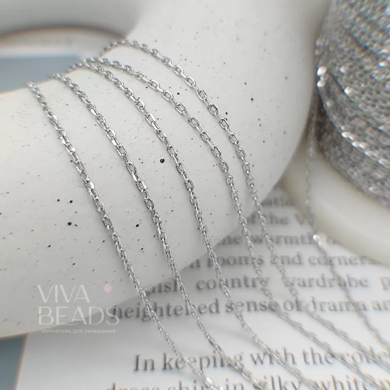50 см Цепь тонкая 1.2 мм родиевое покр. (7599-Р) | | Заказать в интернет-магазине Viva Beads